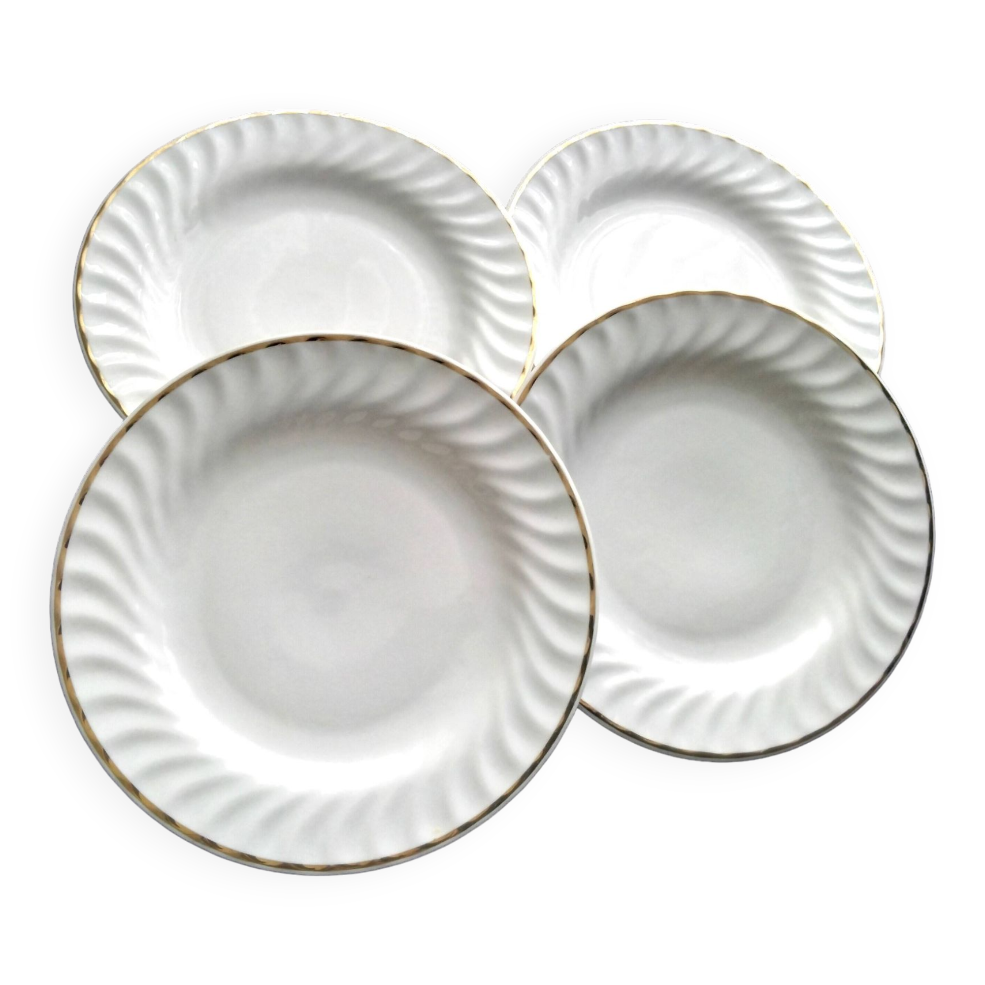 4 Assiettes à dessert porcelaine de Roumanie Apulum | Selency