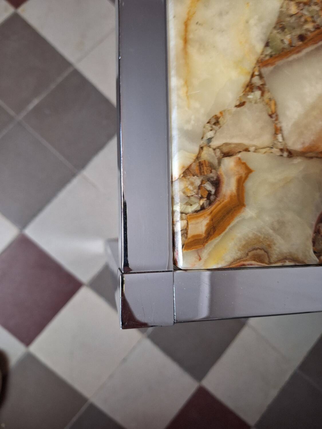 Table basse marbre et inox | Selency