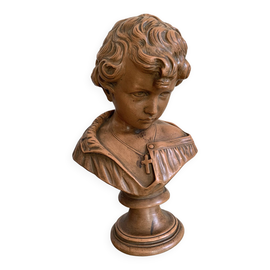 Buste en terre cuite signé | Selency