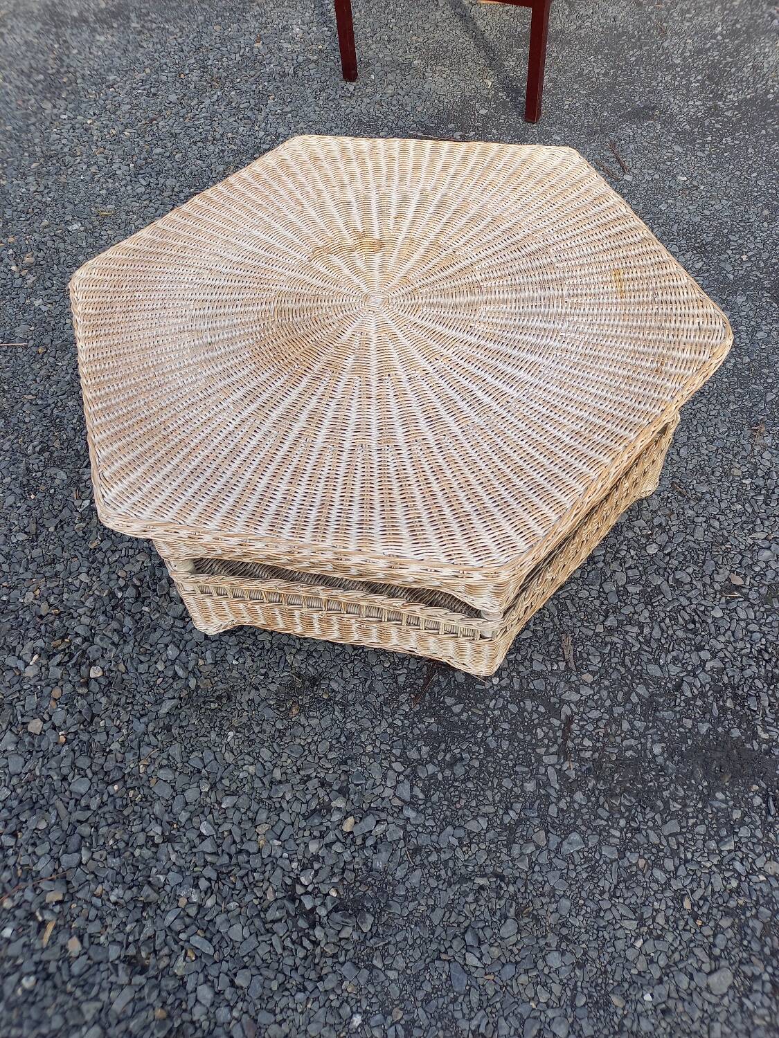 Table basse rotin vintage | Selency