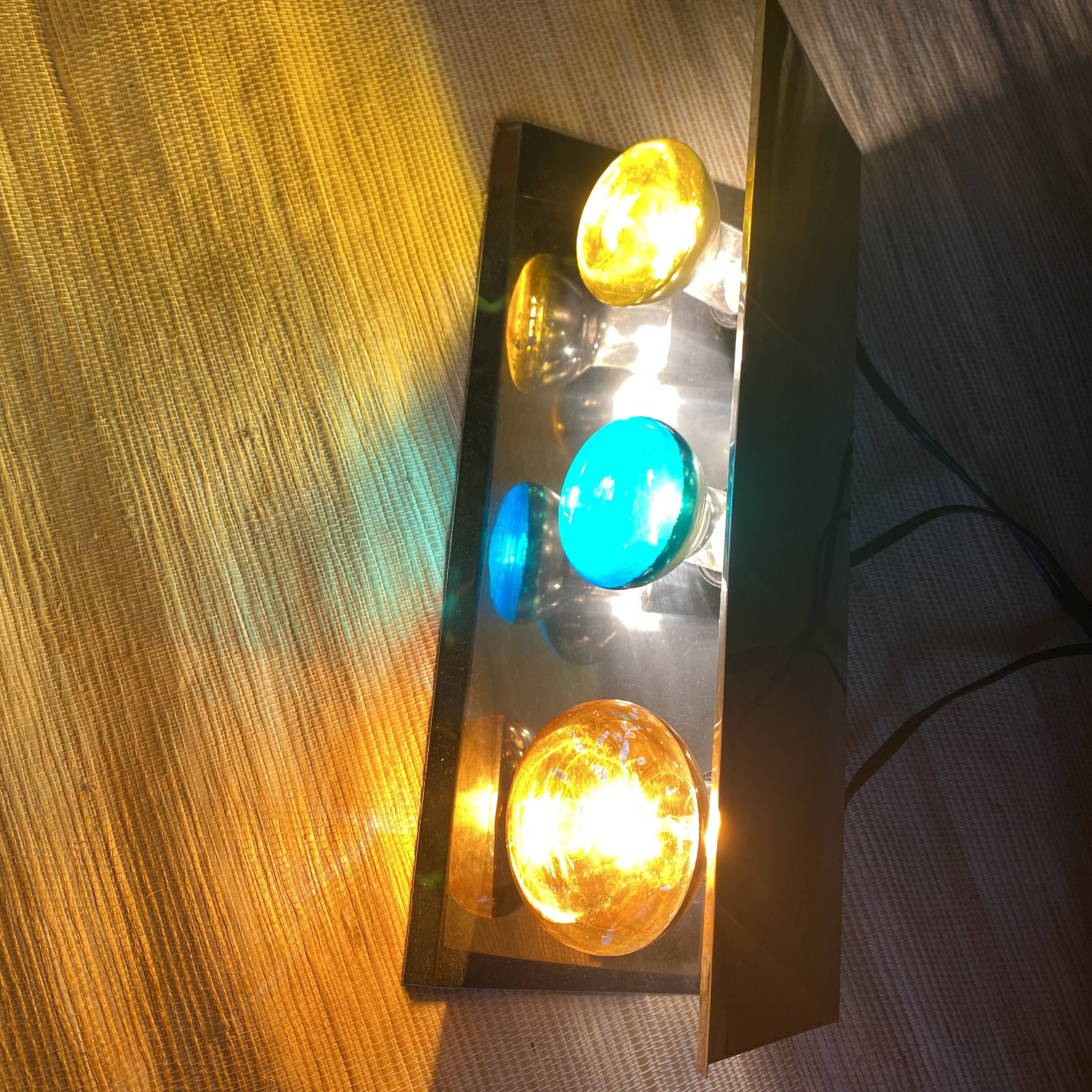 Chrome lamp 3 spots, 70s disco ramp | Selency