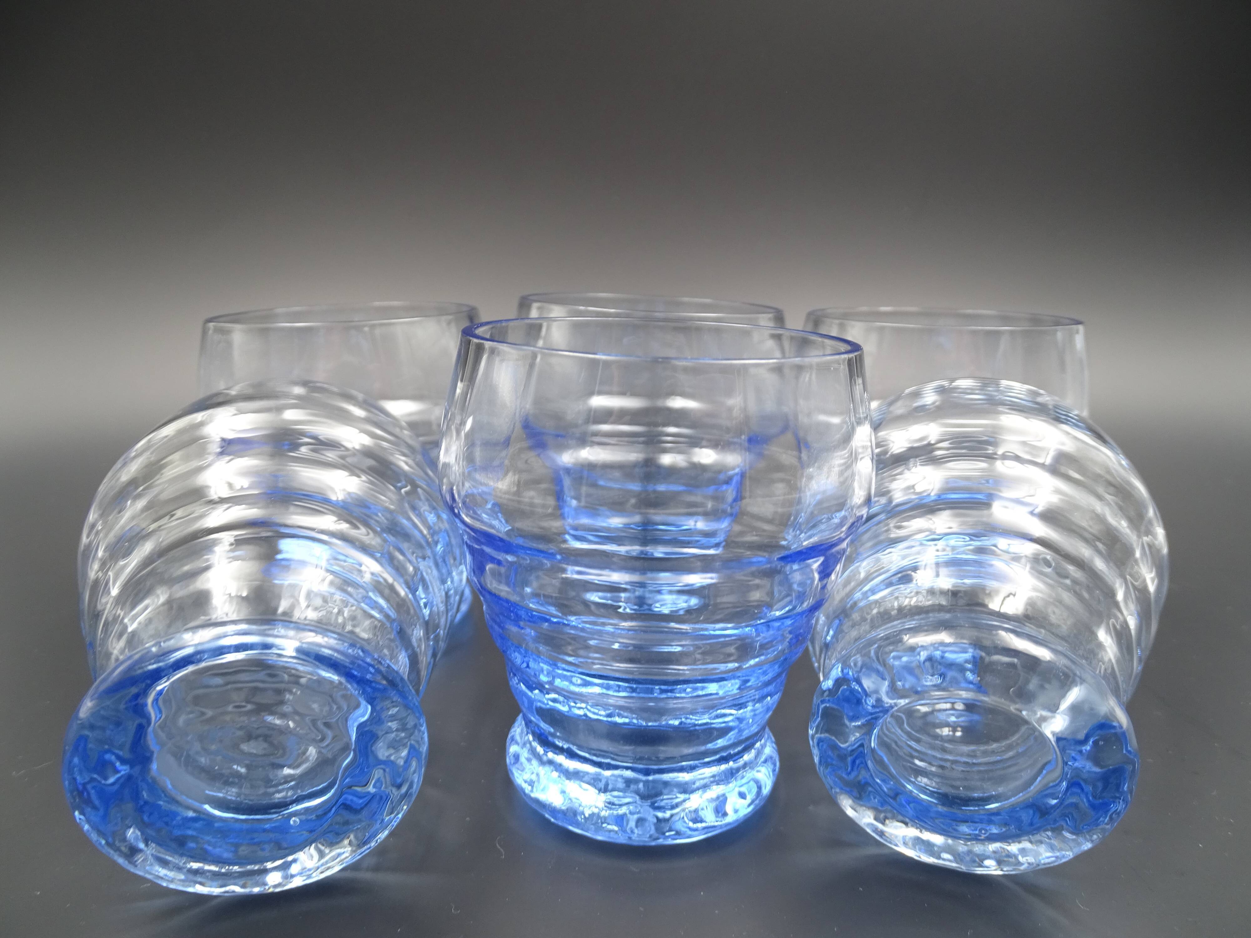 set of 6 blue textured drinking glasses Drinkware Drink & Barware etna ...