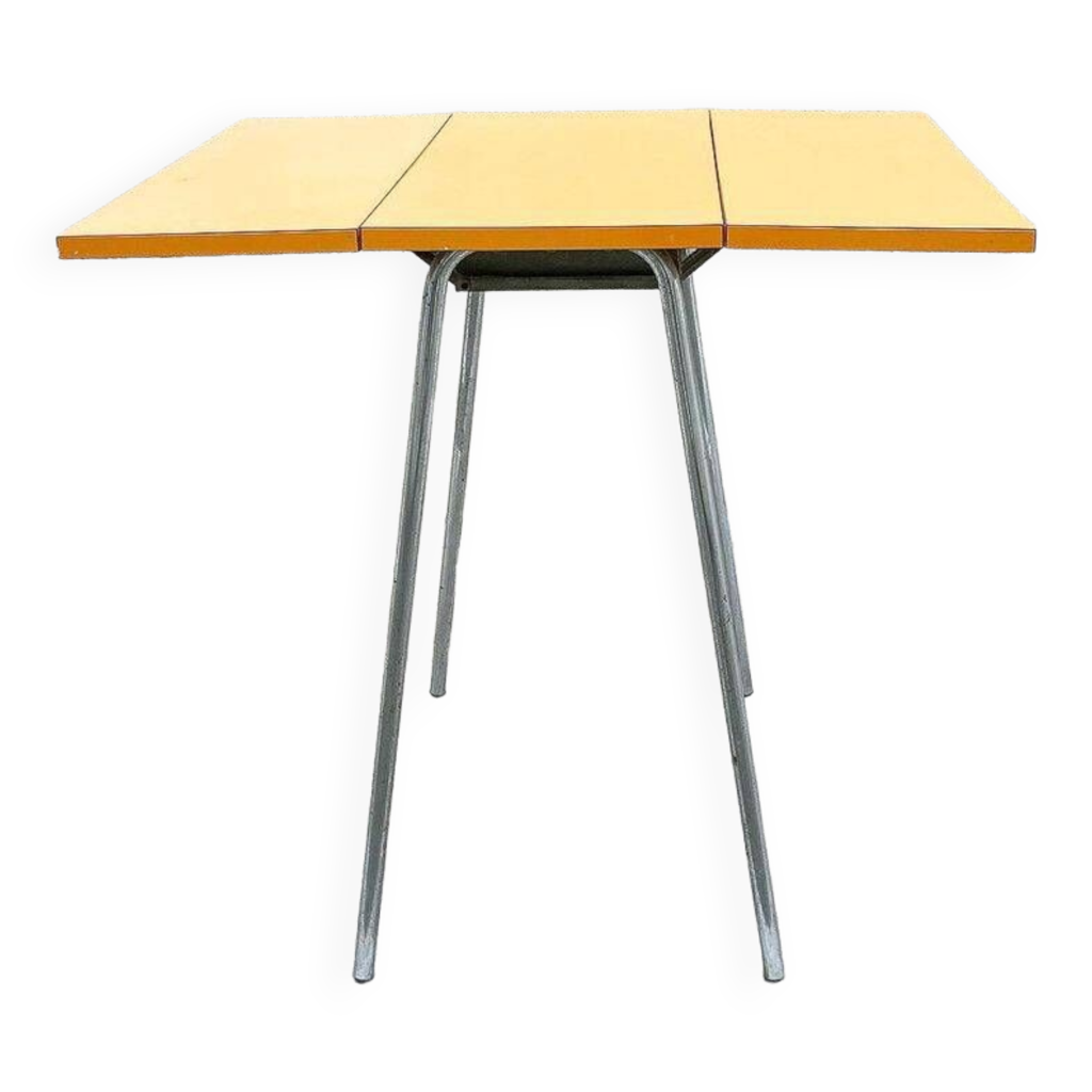 Table à manger pliante en formica orange | Selency