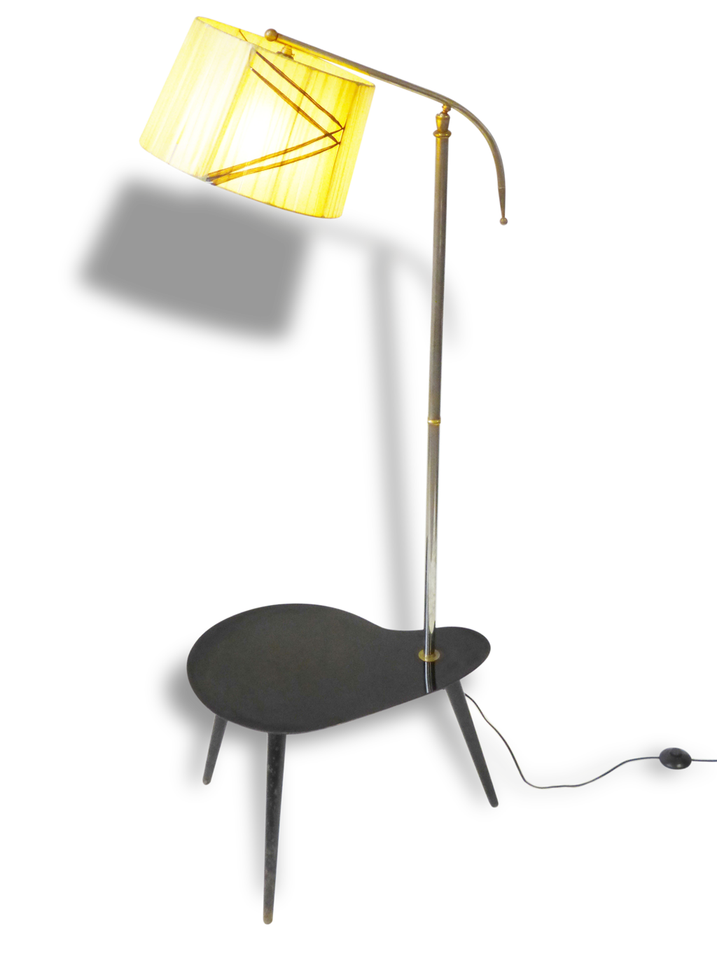 Lampadaire tablette rognon haricot palette tripode 1950 vintage ...