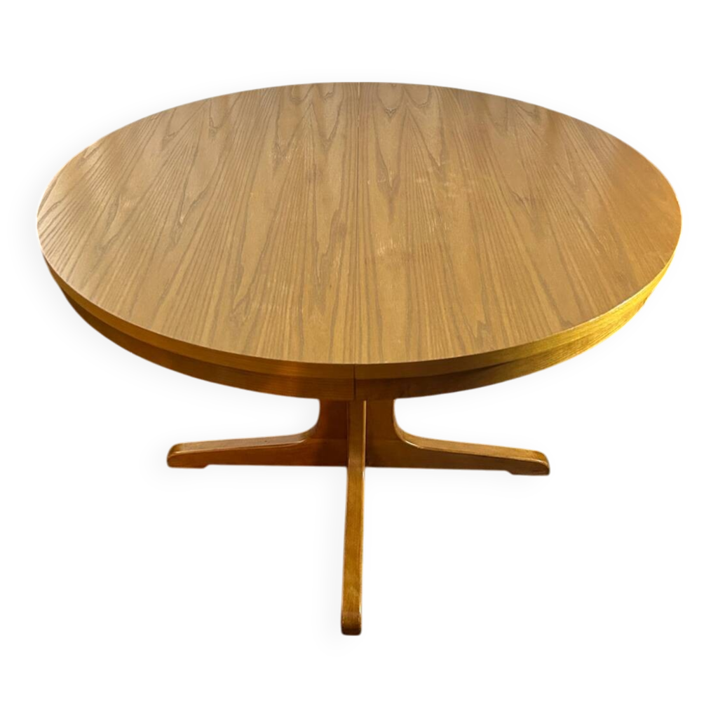 Table scandinave vintage ronde extensible design Baumann | Selency