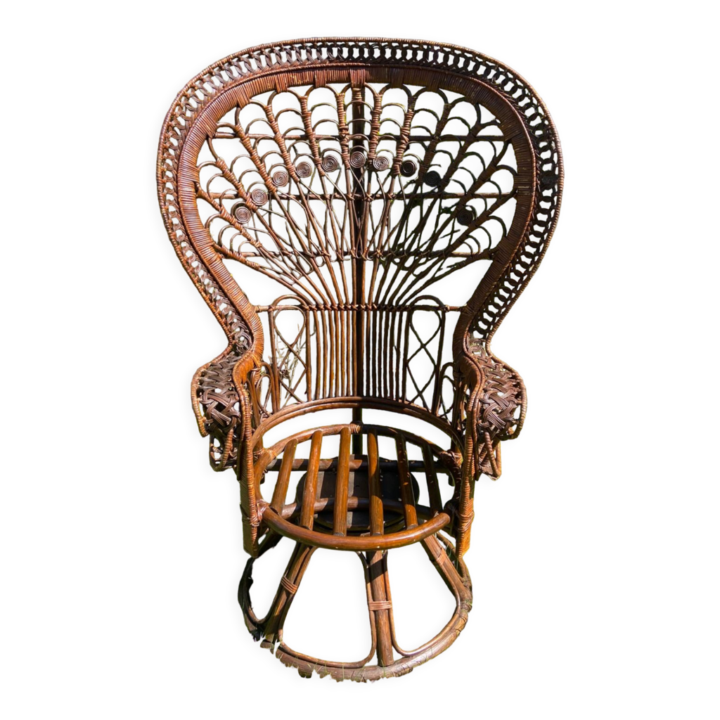 Fauteuil Emmanuelle modèle Paon rotin | Selency