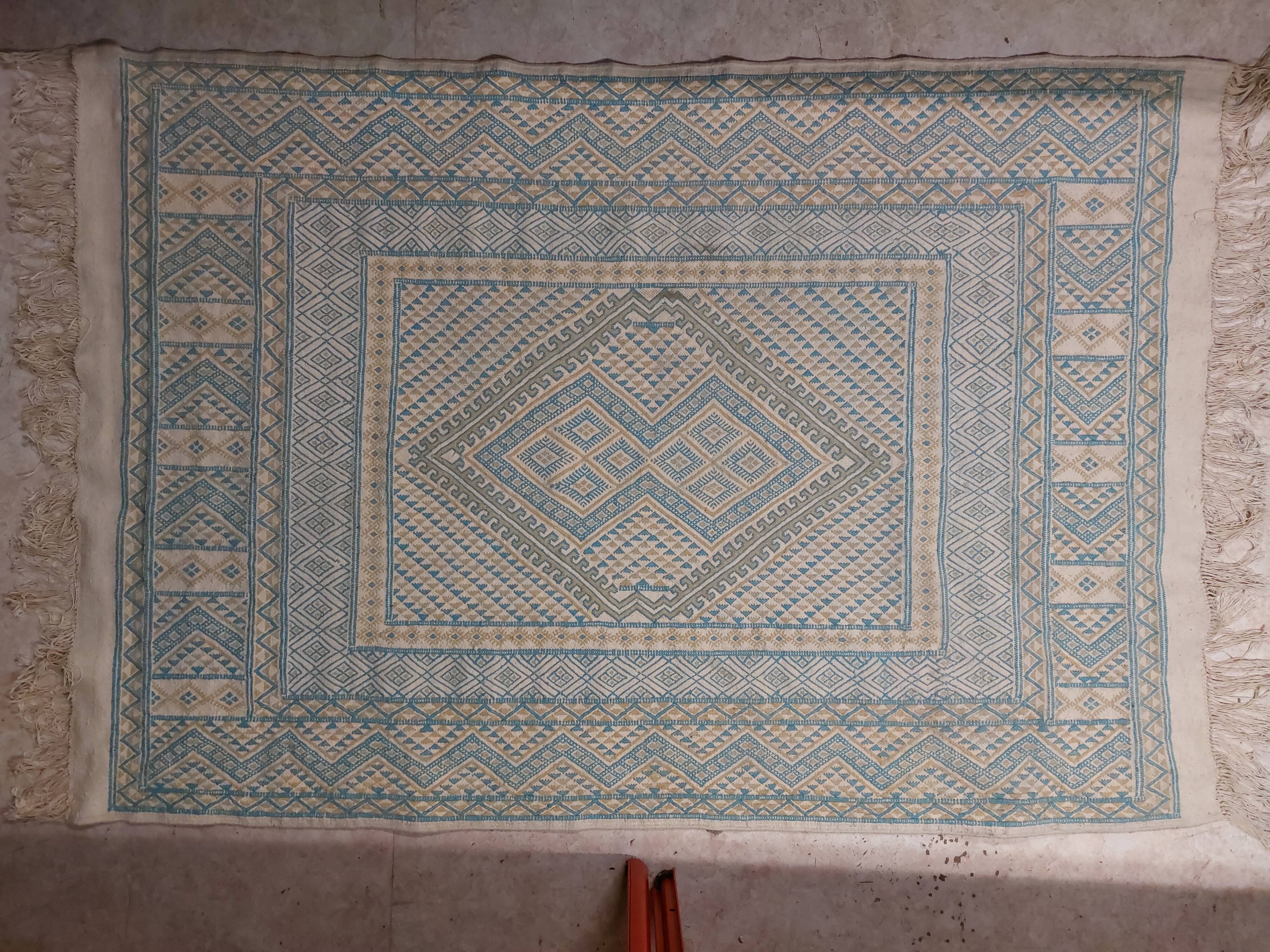 Tapis Berbère Tunisien - Tapis Margoum - En laine tissé main - 210x160 ...