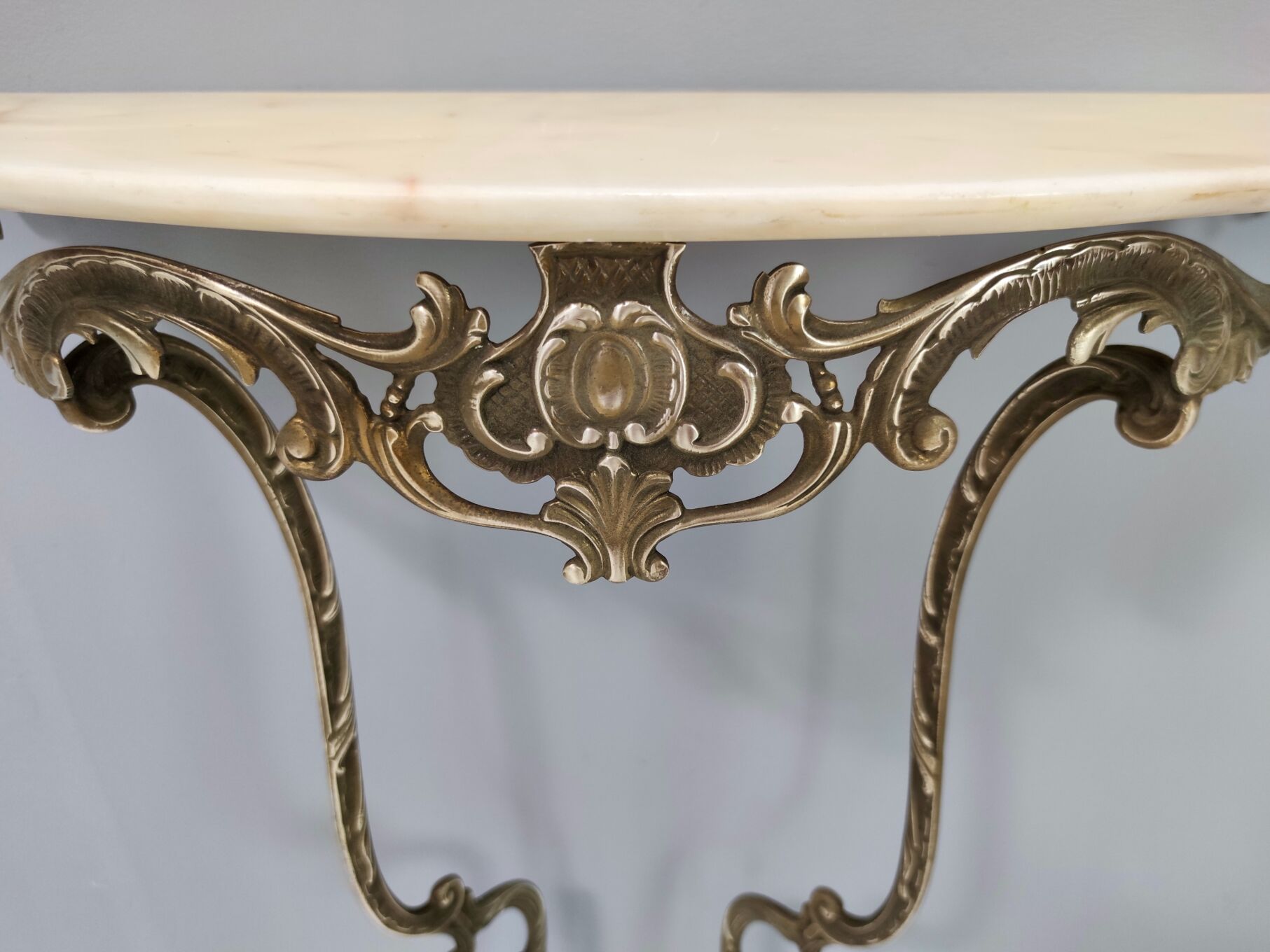 Table De Console Murale De Style Baroque Avec Plateau En Marbre De