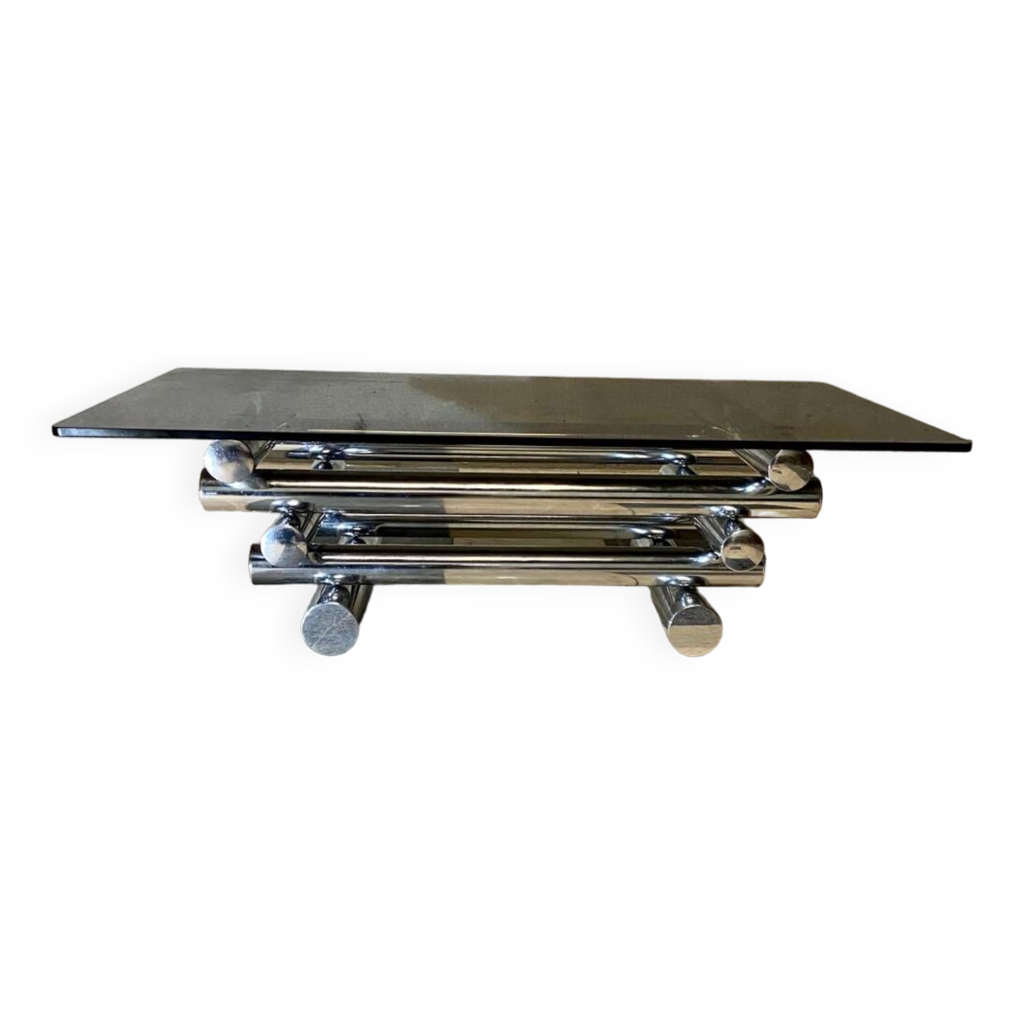 Table basse vintage verre fumé | Selency