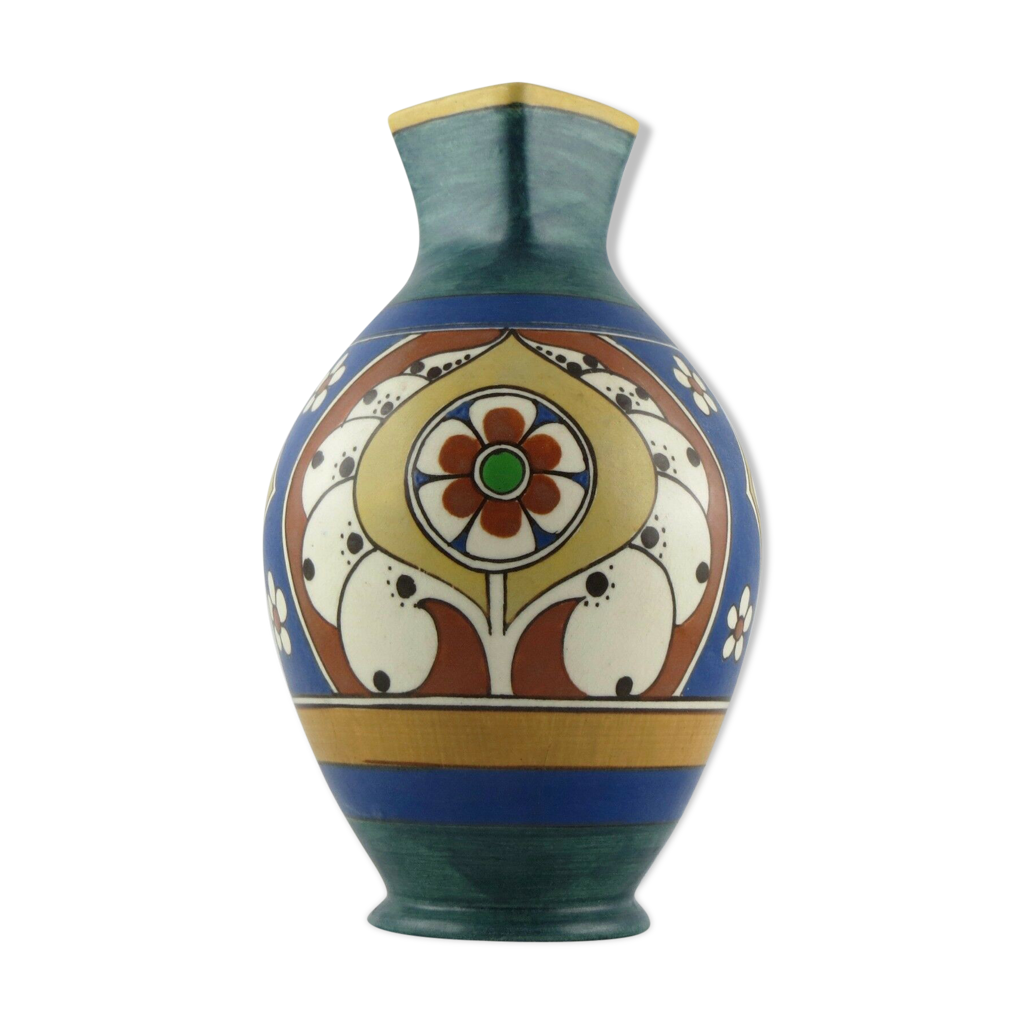 Vase art deco céramique lindus arnhem gouda pottery pays bas ...