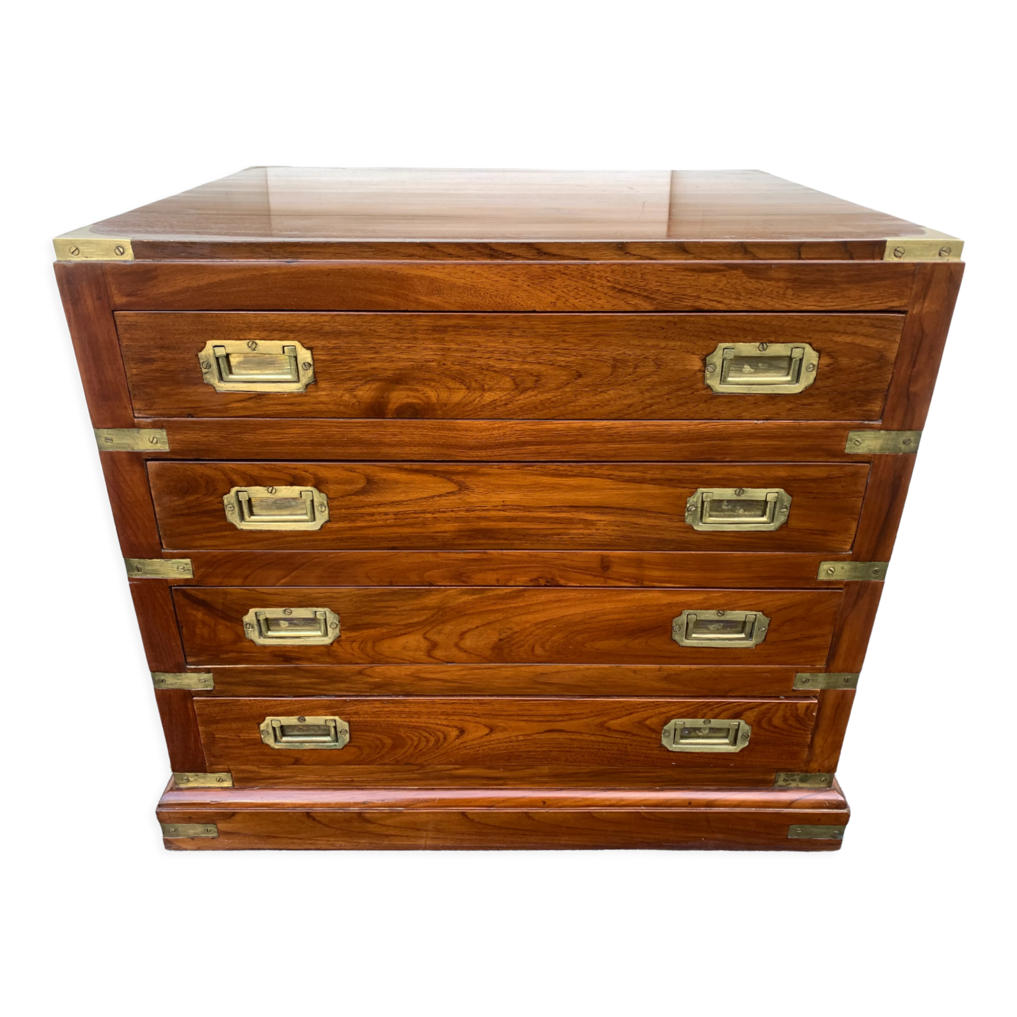 Commode de marine ou meuble à tiroirs en bois et laiton | Selency