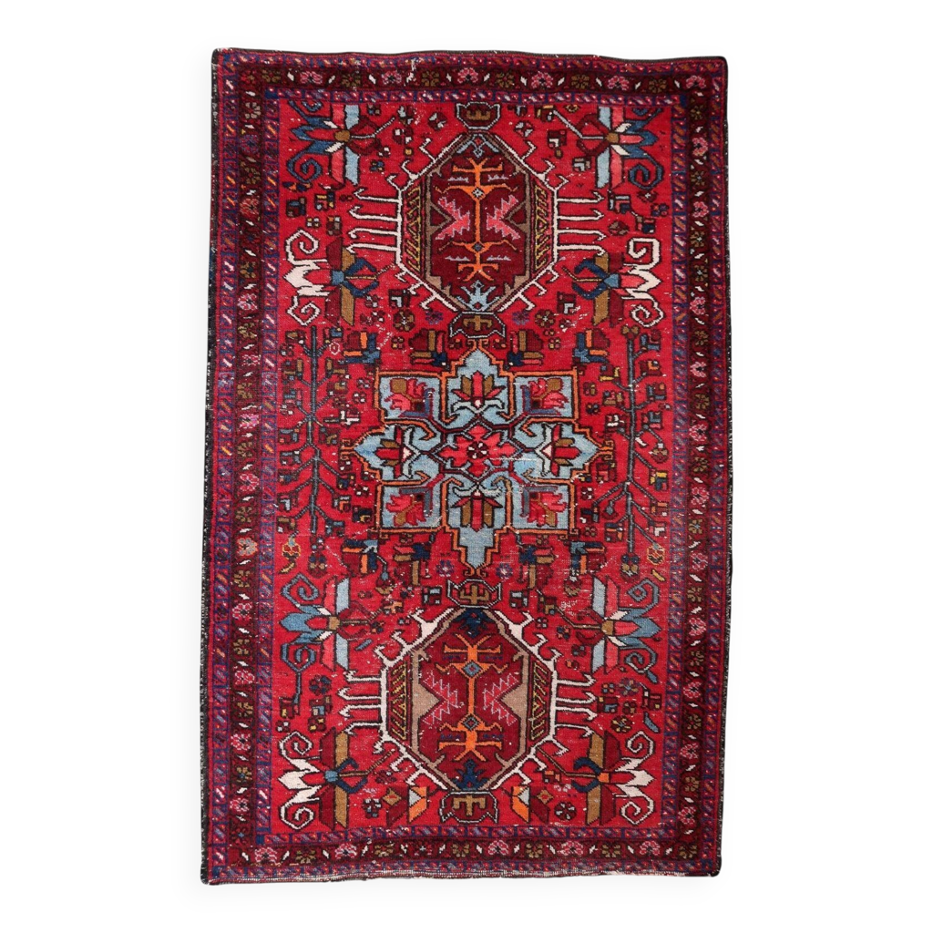 Tapis persan Karajeh ancien fait main, 90 cm x 143 cm, années 1920 ...