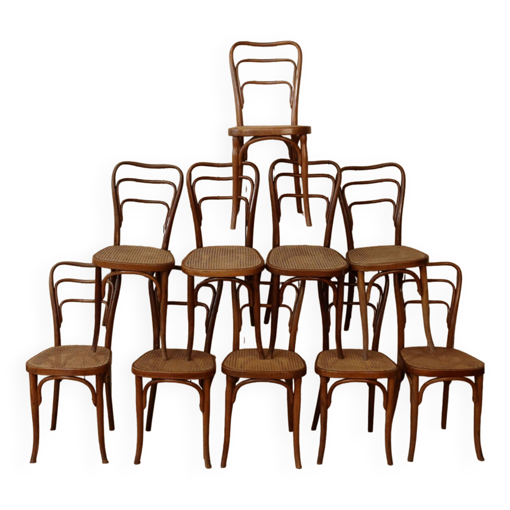 Série 10 chaises bistrot Joseph & Jacob Kohn | Selency