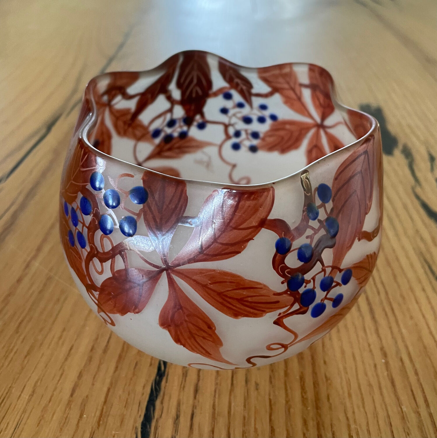 FANUS VASE BOULE EN VERRE PEINT | Selency