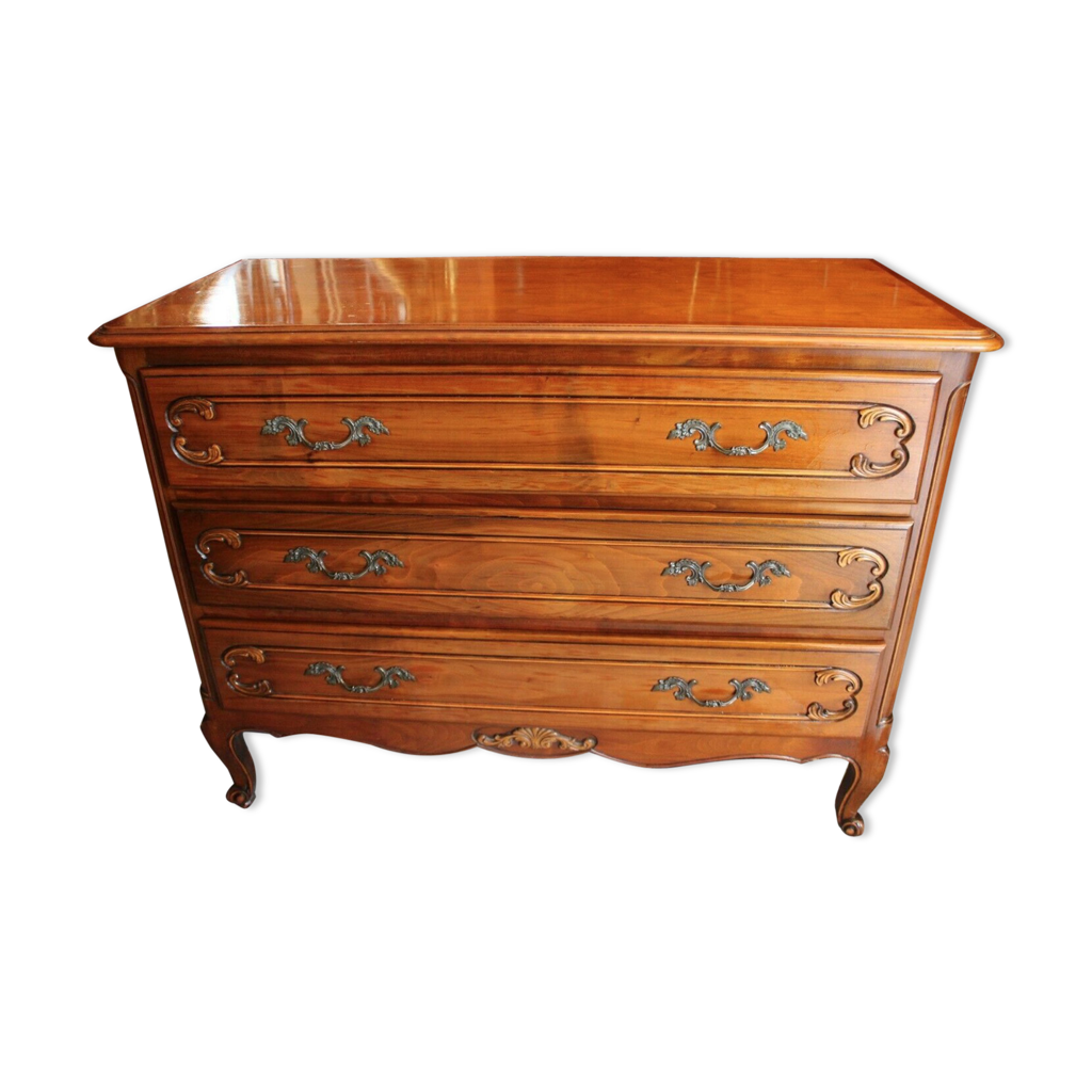 Commode en merisier massif de style Louis XV | Selency