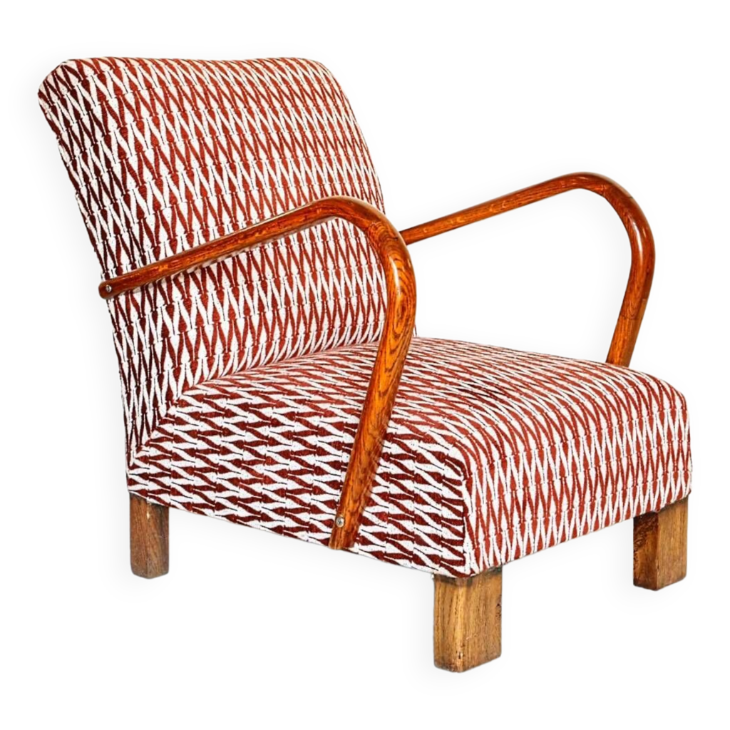 Fauteuil art déco chaise en bois de chêne 1930/40 fauteuil de salon ...