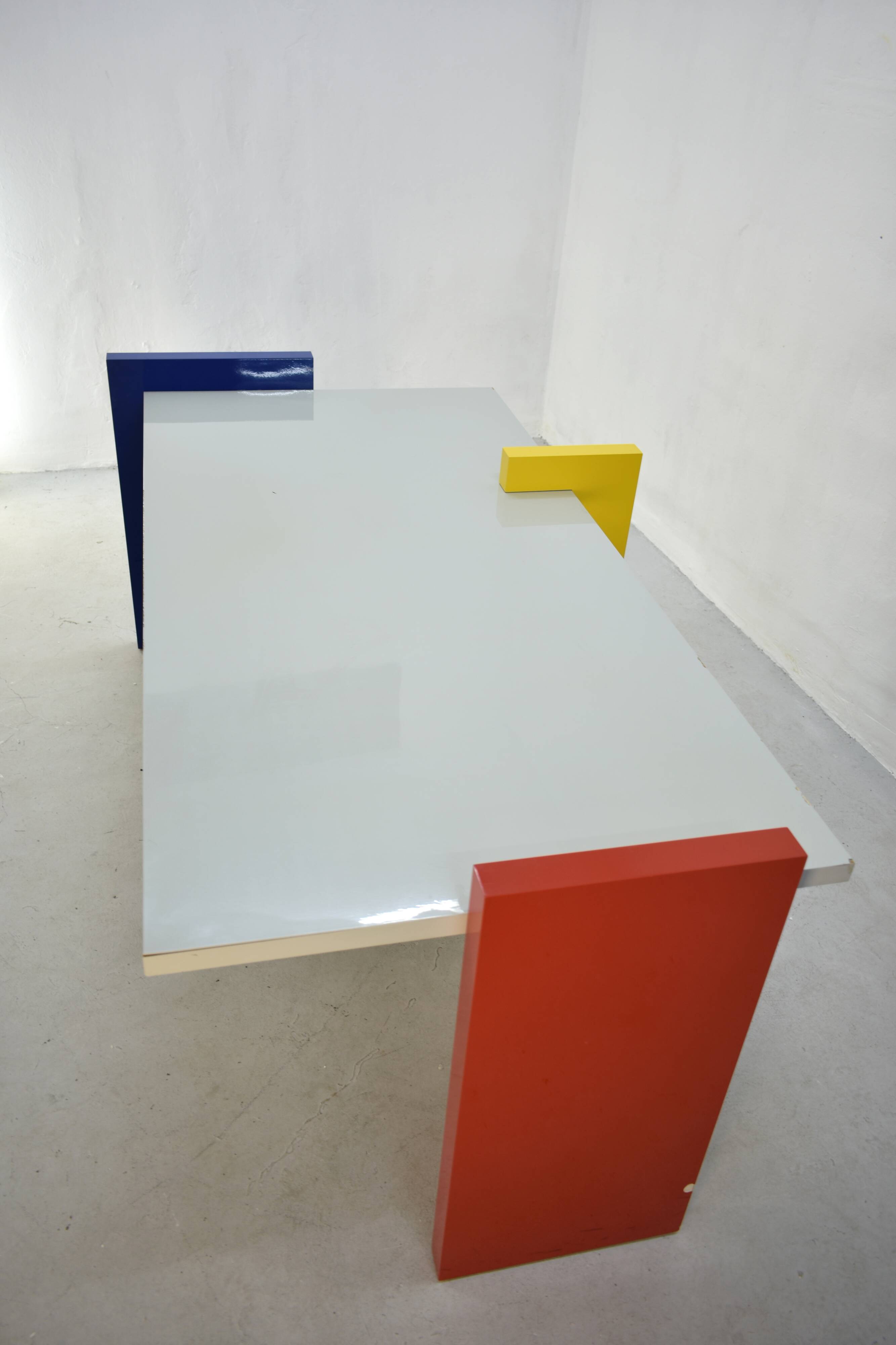 Desk 'Hommage a Mondrian' designed by Danilo Silvestrin in 1983 ...