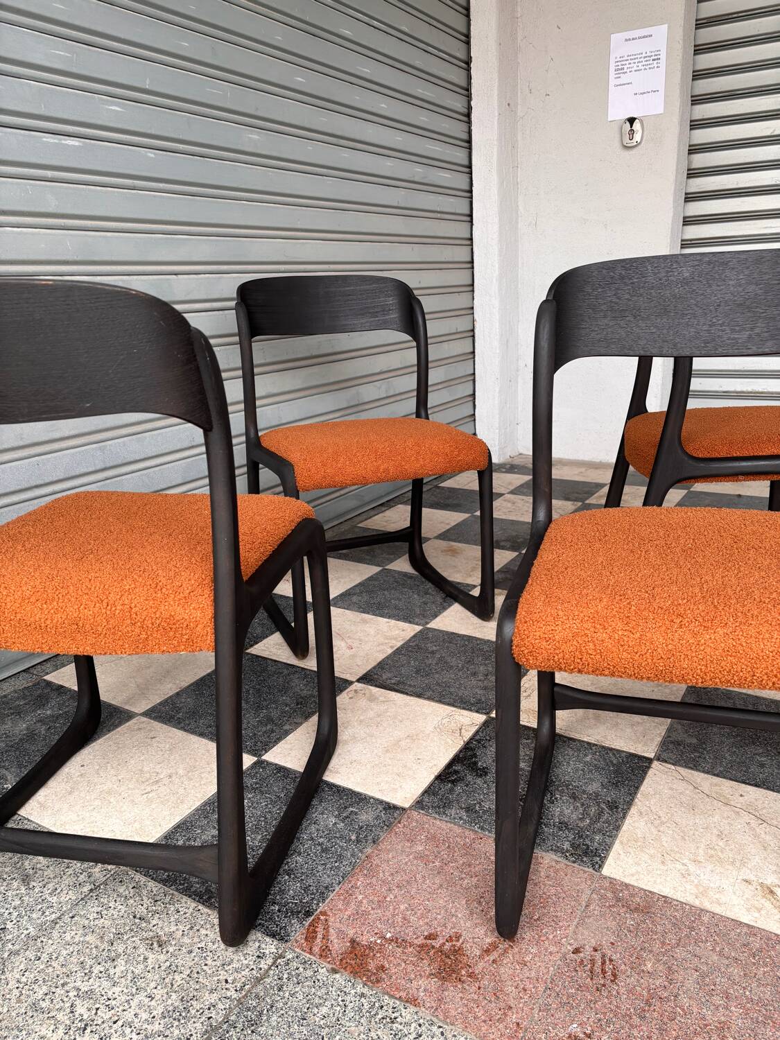 Set of 4 Baumann sled chairs | Selency