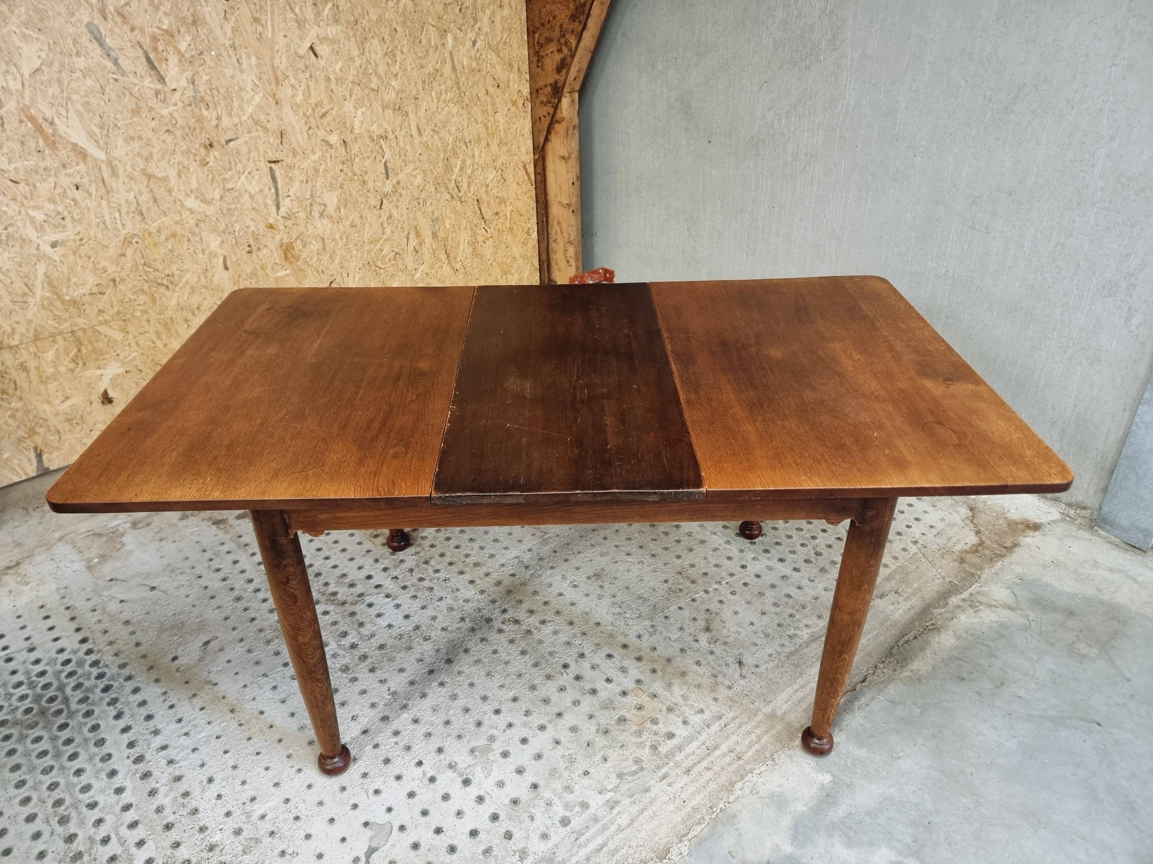 Table à manger ancienne en chêne extensible 90 x 161 cm | Selency