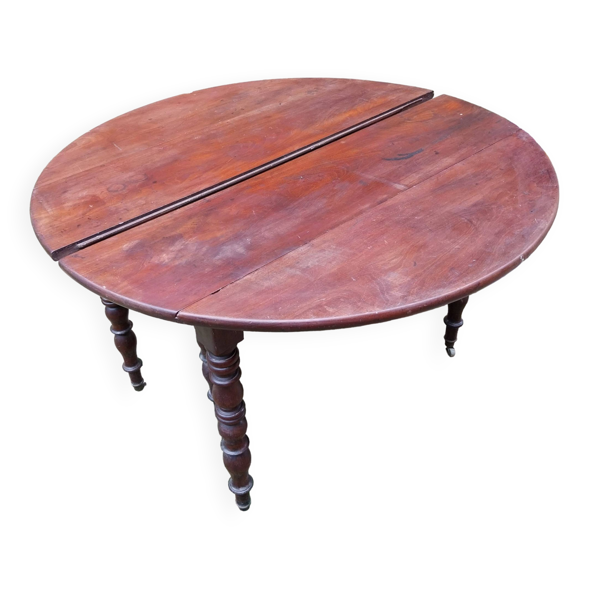 Table de Salle à Manger Ancienne Extensible en Chêne années 1860 (Extendable Oak Dining Table ...