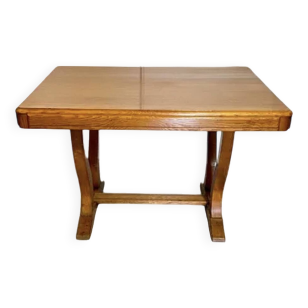 Table extensible Art Déco en chêne blond | Selency