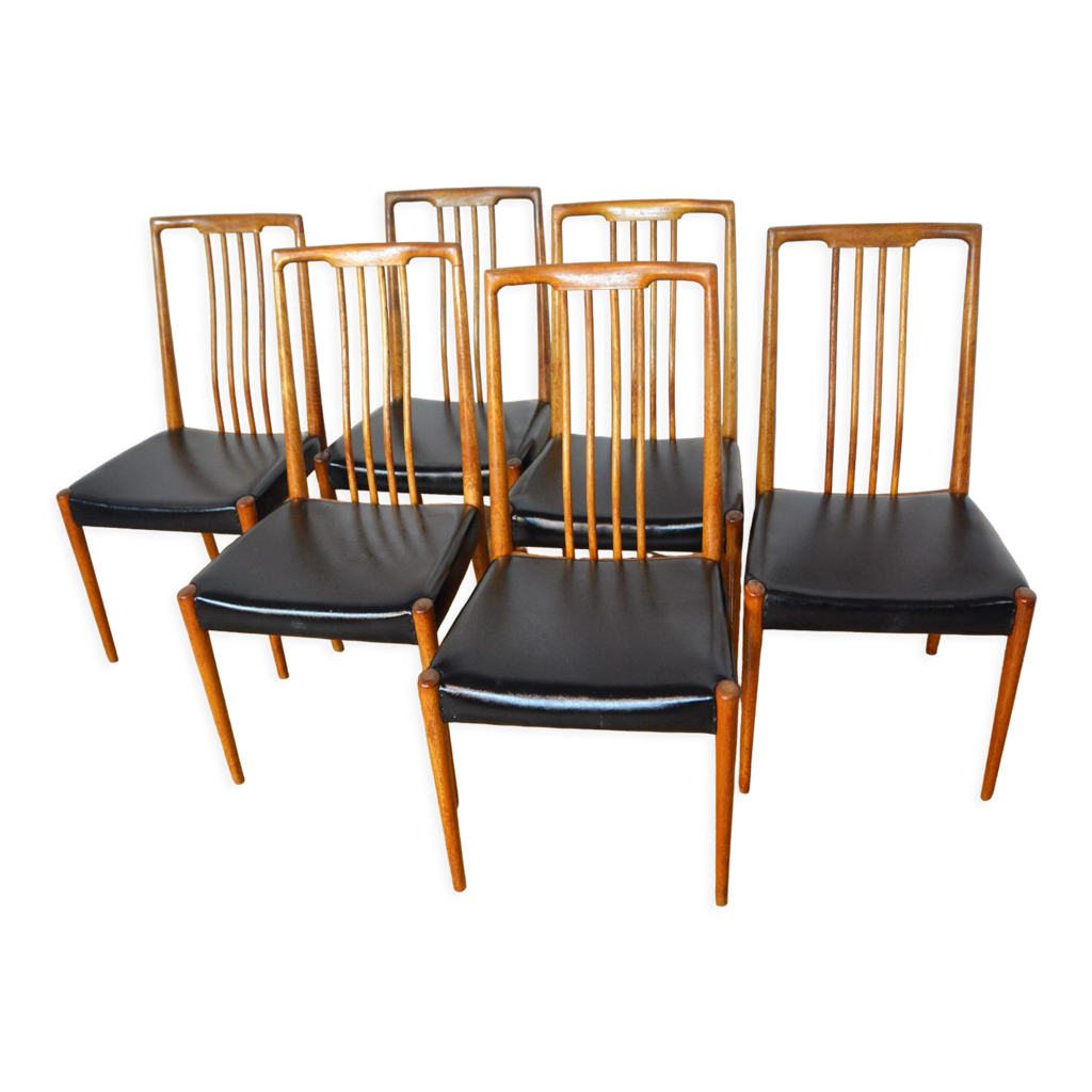 Suite de 6 chaises scandinave en teck par Roche Bobois | Selency