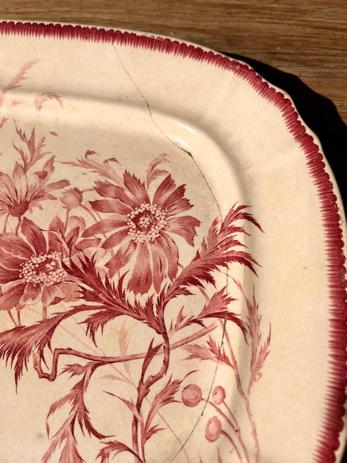 Plat terre de fer rose 19 siècle | Selency