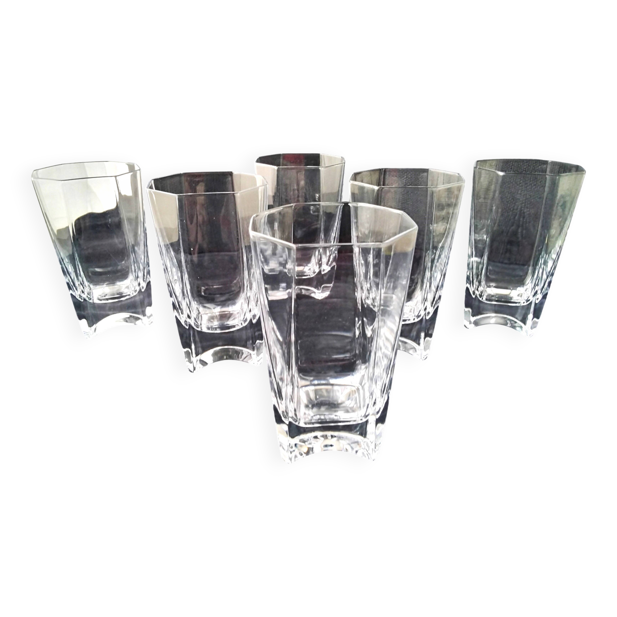 6 verres à orangeade cristallerie royale de Champagne modèle Louvois ...