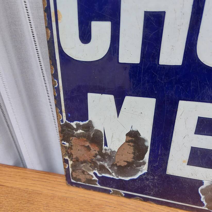 Plaque émaillée "Chocolat Menier" double face | Selency