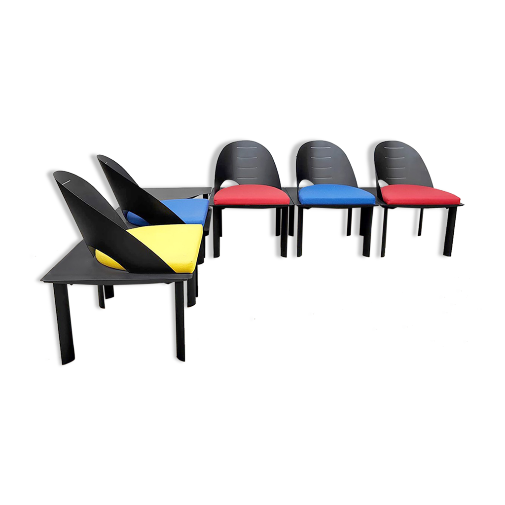 Chaises vintage design français patrice bonneau genexco 80s | Selency