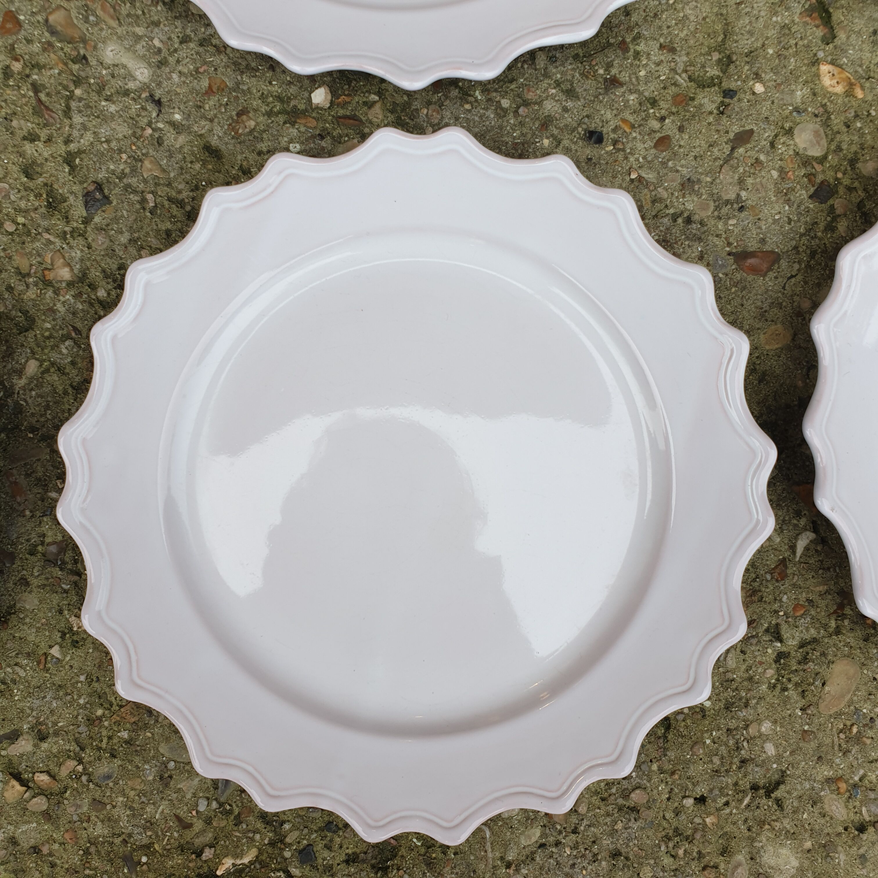 Série de six assiettes plates faïencerie de la Belle Epoque Varages ...