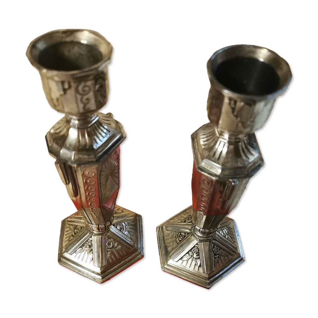 Chandeliers anciens en argent - art deco | Selency