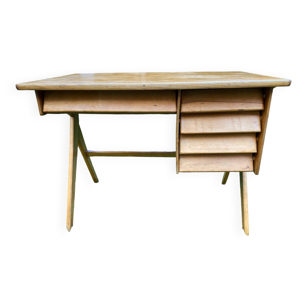 Mortimer desk varnished wood Edition Primus 1950 | Selency