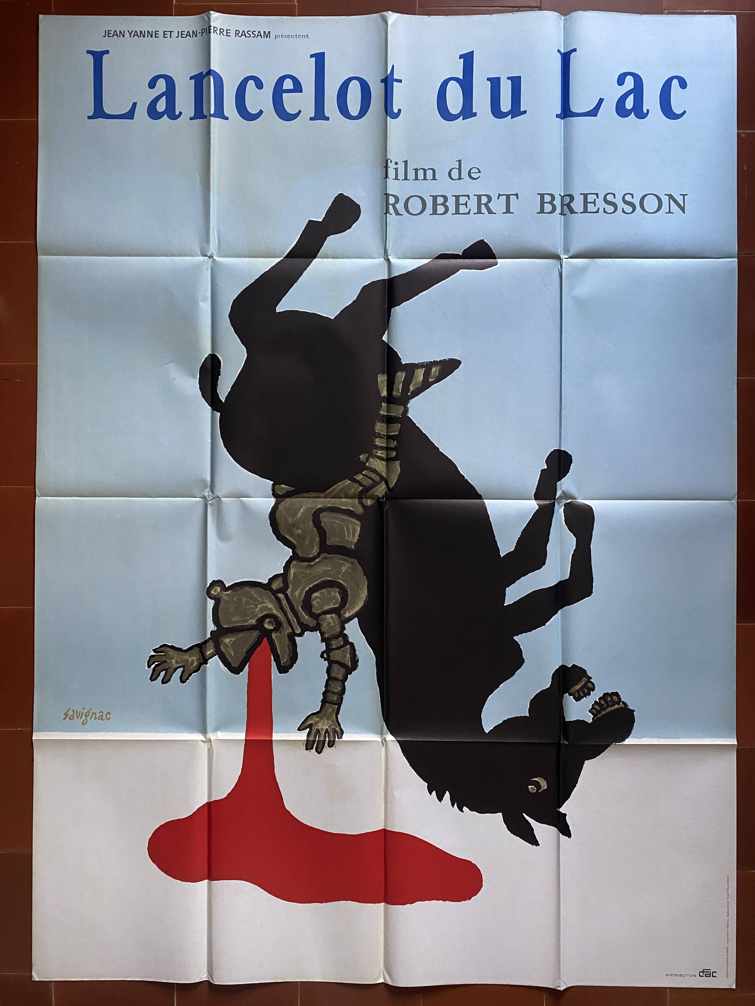Affiche cinéma originale "Lancelot du lac" Robert Bresson, Savignac ...
