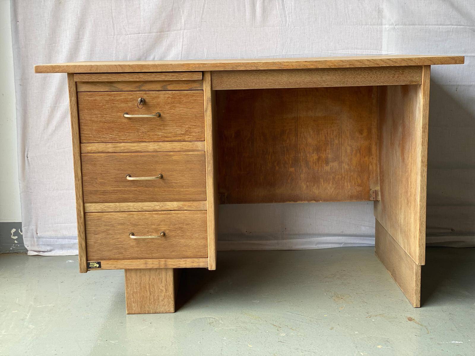 Vintage Scandinavian desk from the 50s in renovated wood | Selency