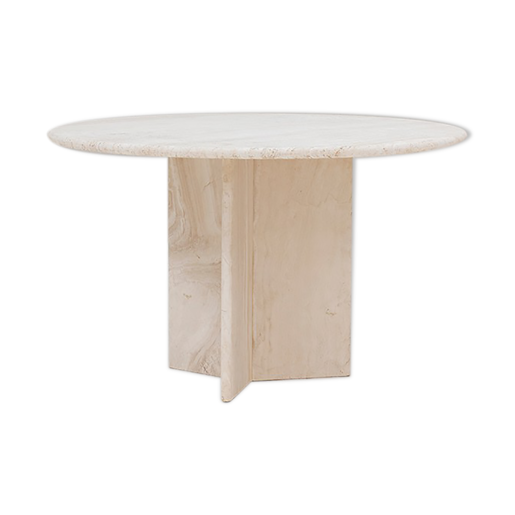 Table à manger en travertin Italie années 1970 | Selency