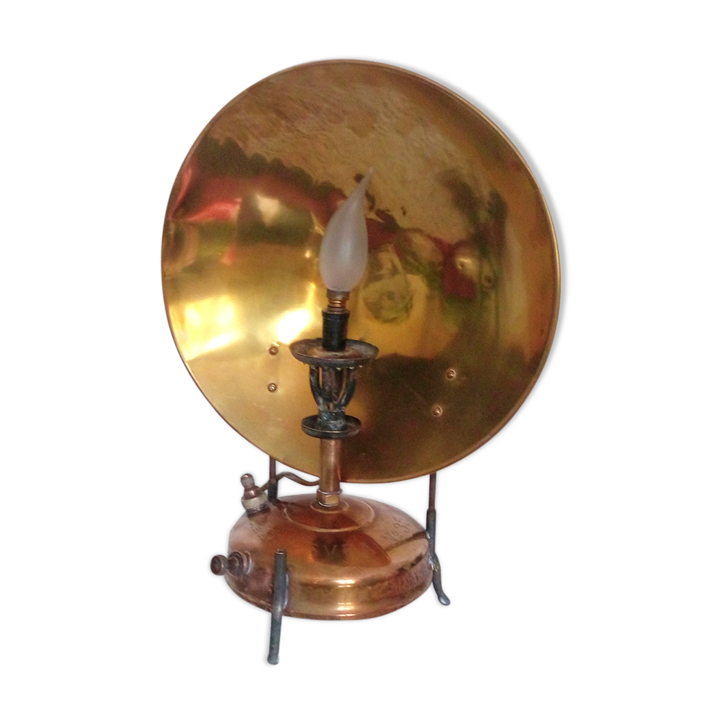 Ancienne lampe de table-Sievert Num 35 made in Sweeden début XXème ...