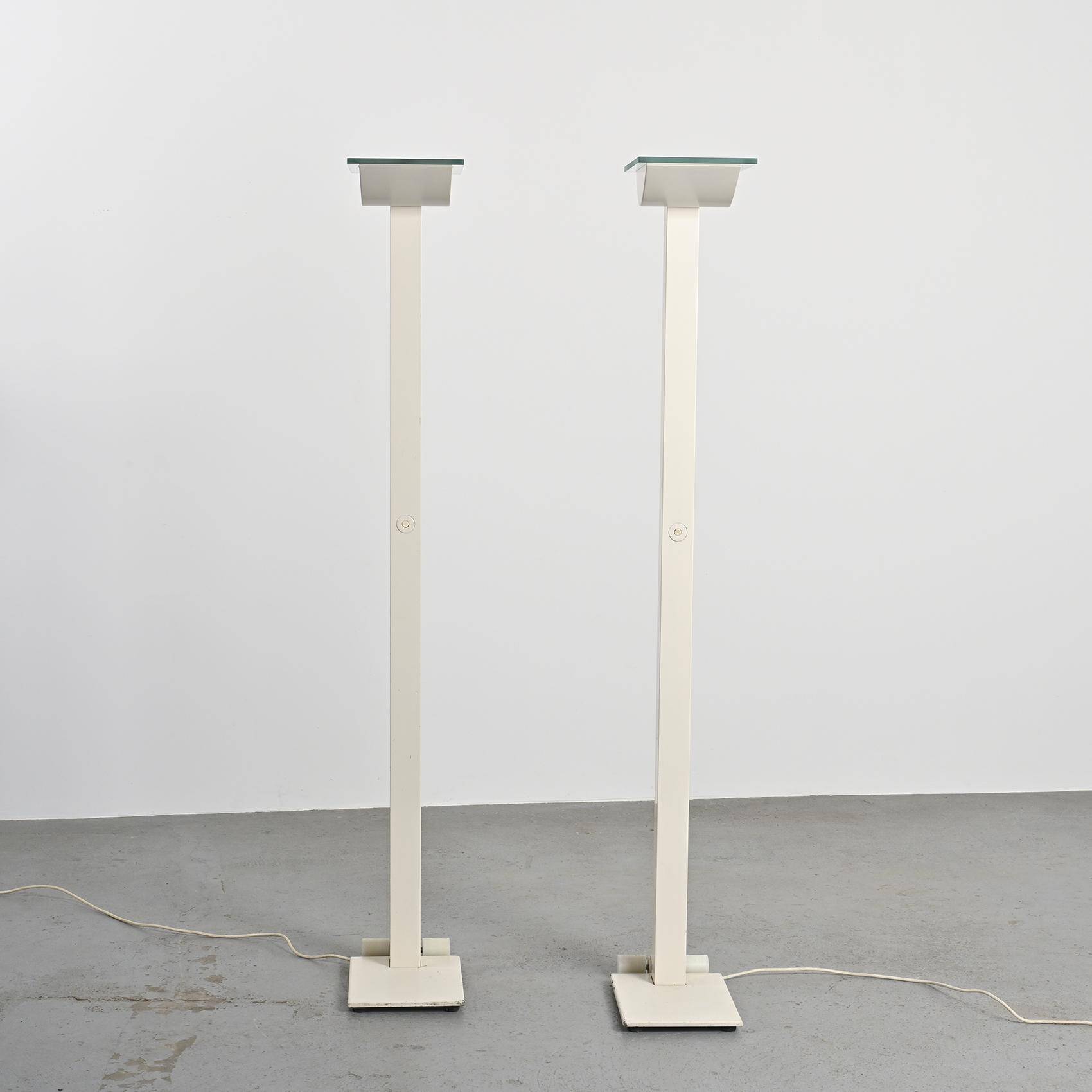 Paire de lampadaires ID-S par Ettore Sottsass, Zumtobel, vers 1987 ...