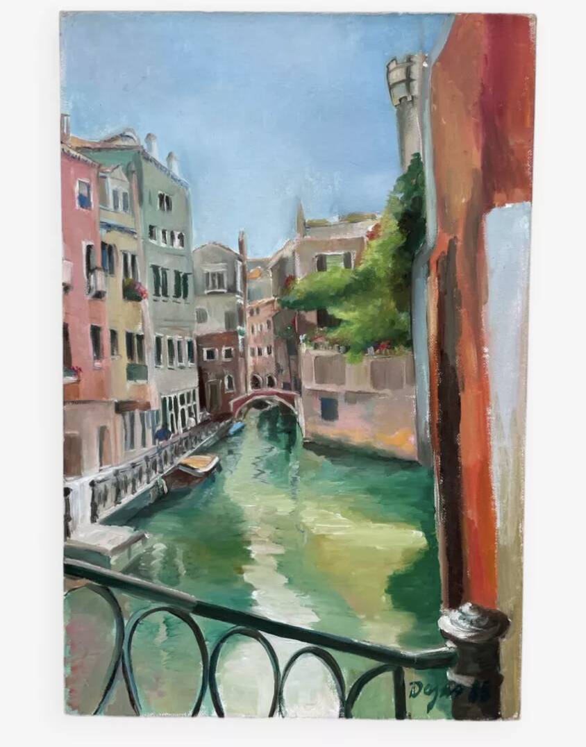 Huile sur toile – Vue pittoresque de Venise - tableau de paysage | Selency