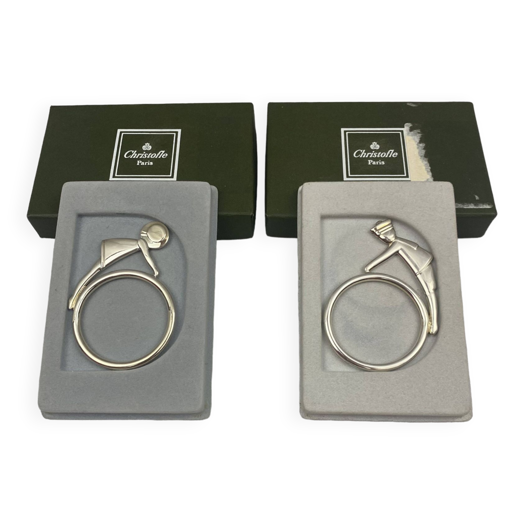 Christofle leo & lea 2 ronds de serviette leo sabatini metal argente ...