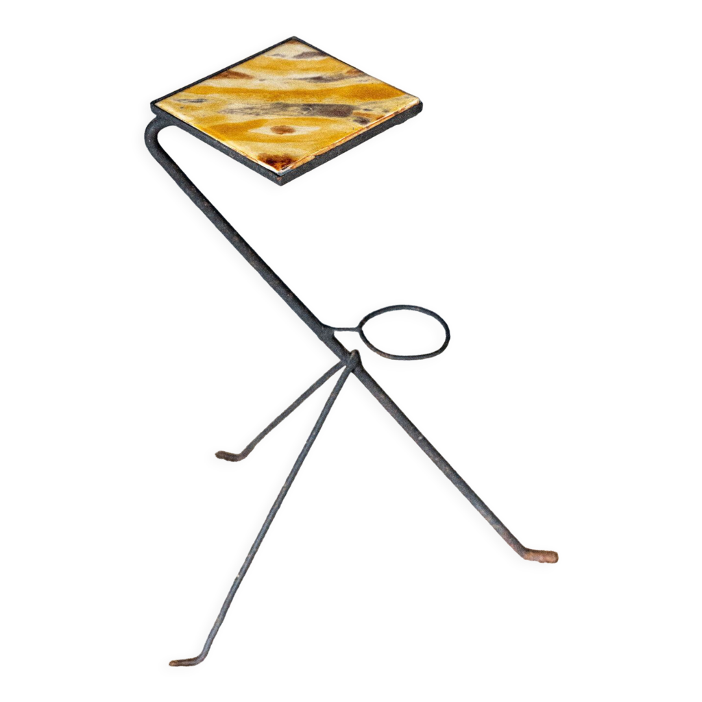 Tablette d'appoint 1960 tubulaire et carreau de céramique xxe | Selency