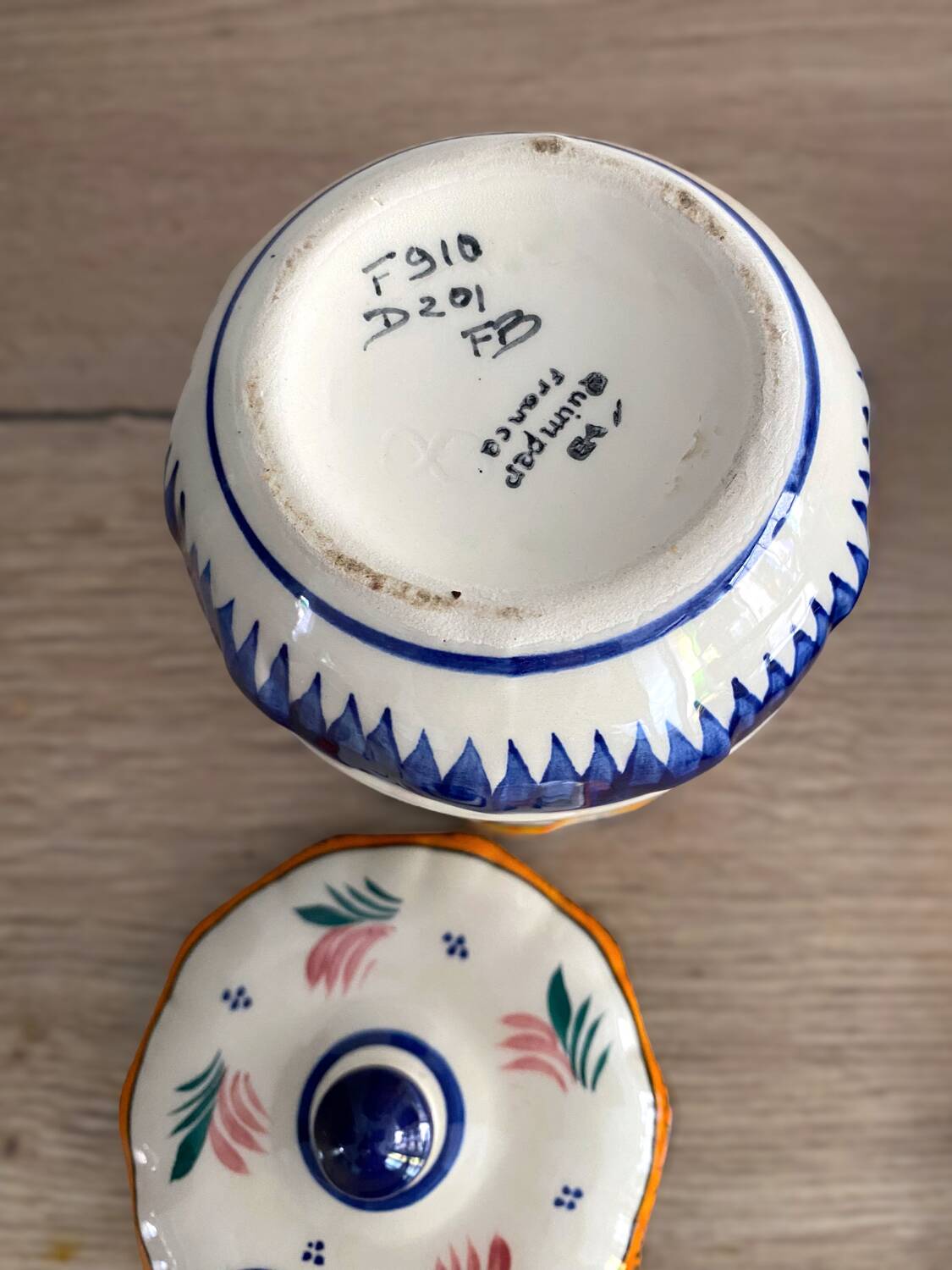 Pot confiture en faïence de Quimper HB Henriot | Selency