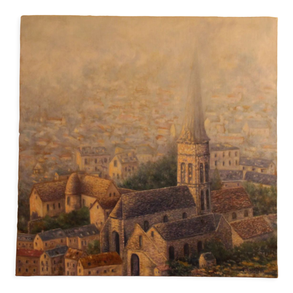 Tableau paysage impressionniste huile sur toile, Vallée de Chevreuse ...