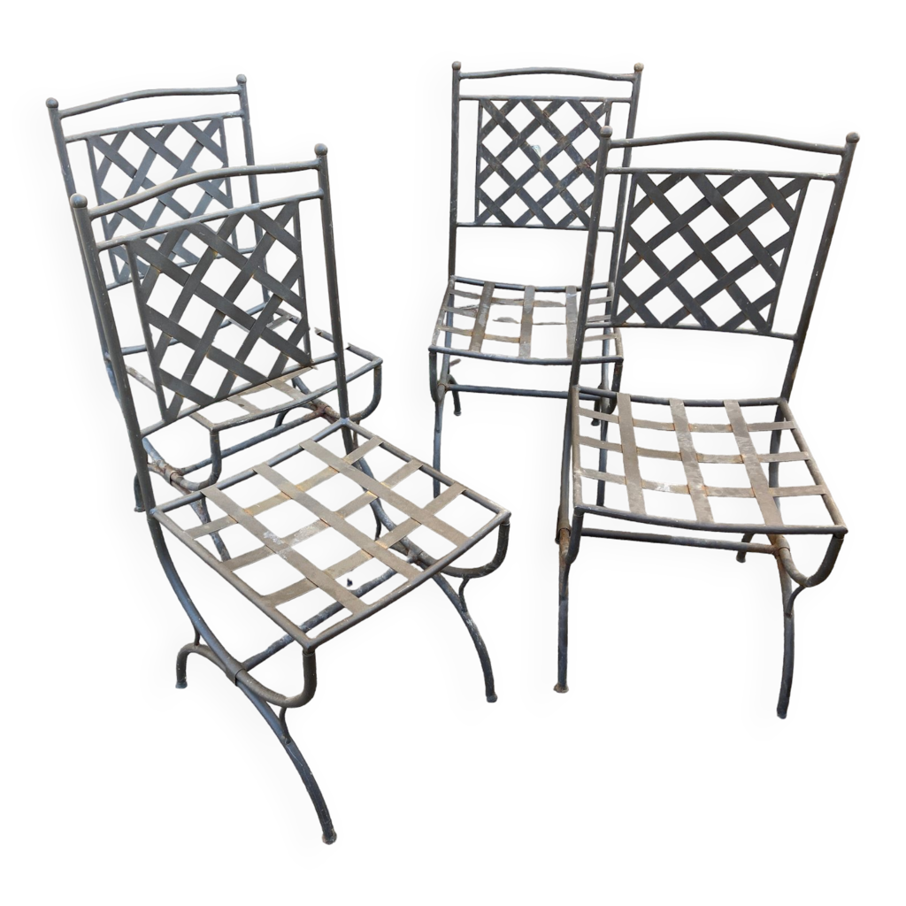 4 chaises jardin fer forgé 1980s | Selency