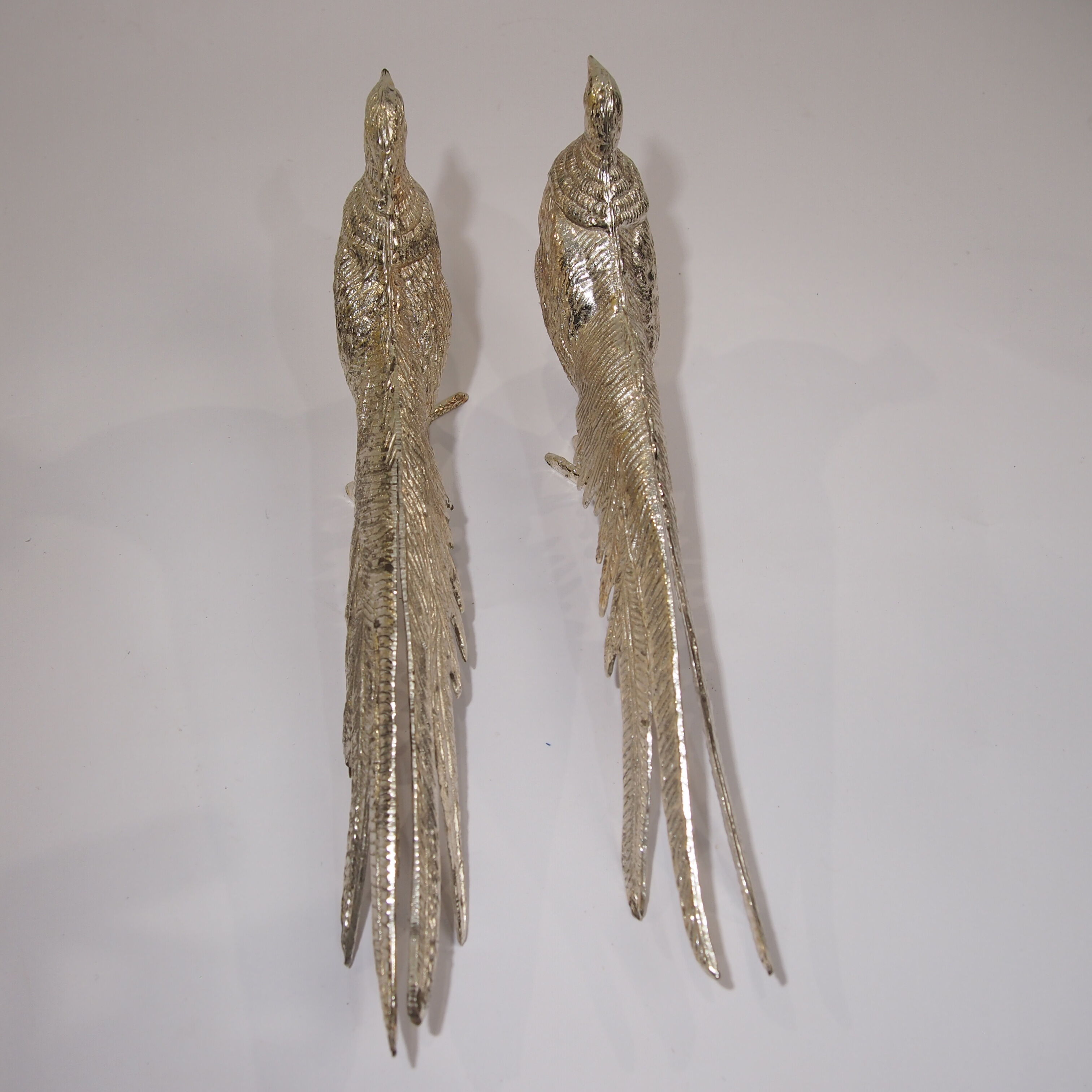 Couple faisan métal argenté vintage EM | Selency