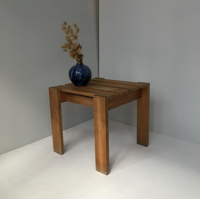 Square wooden side table stool | Selency