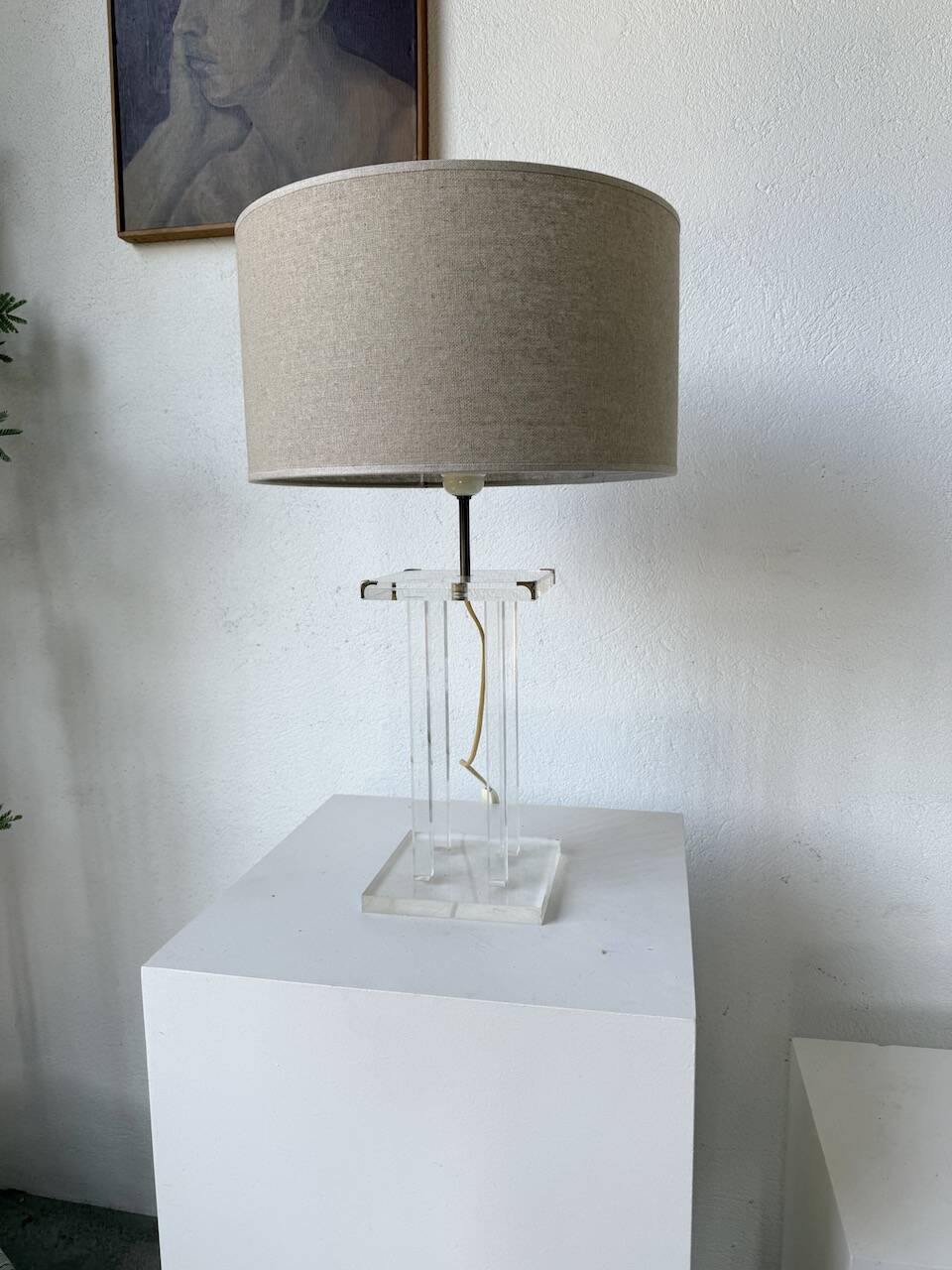 Lampe de table David Lange lucite | Selency