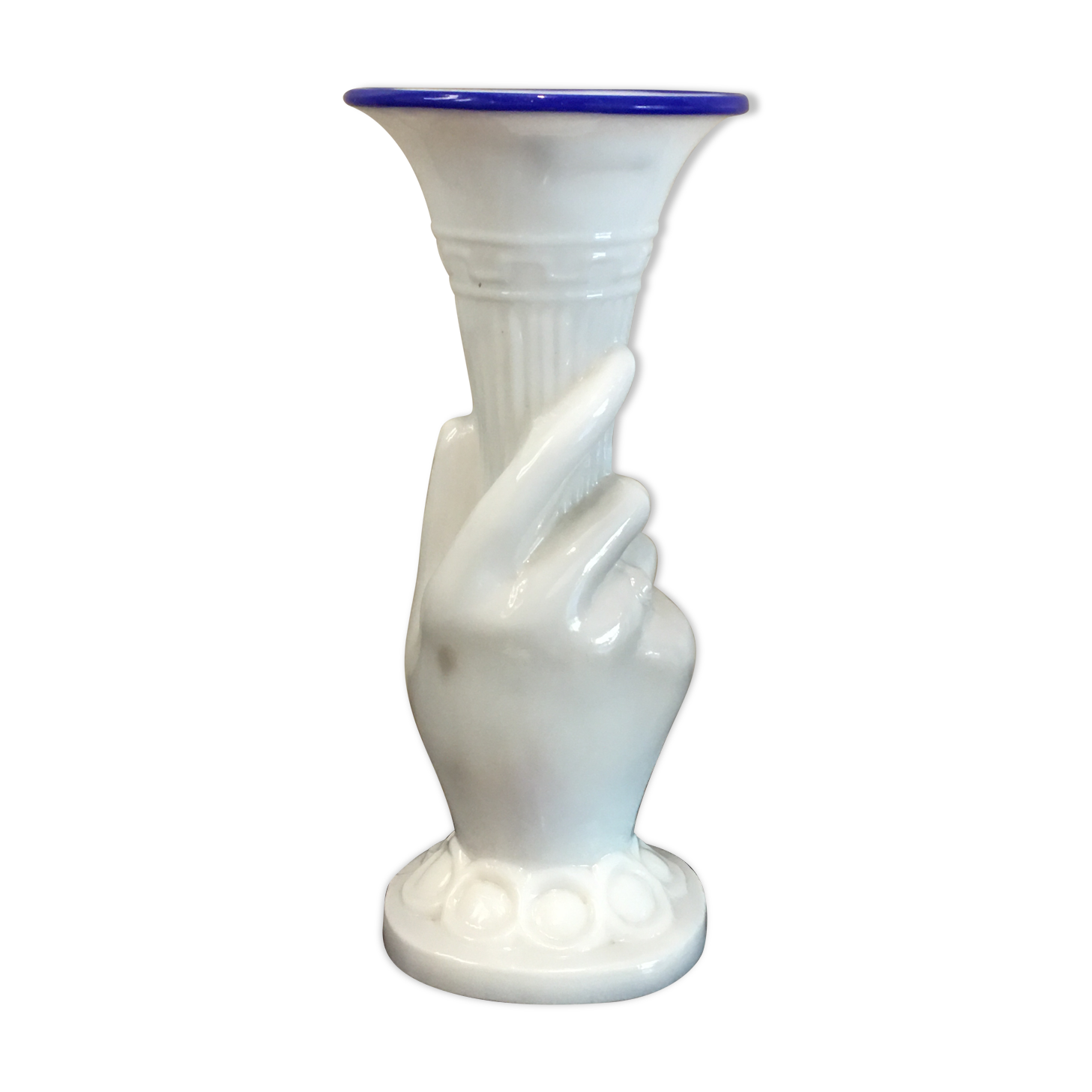 Vase opaline main corne d’abondance | Selency