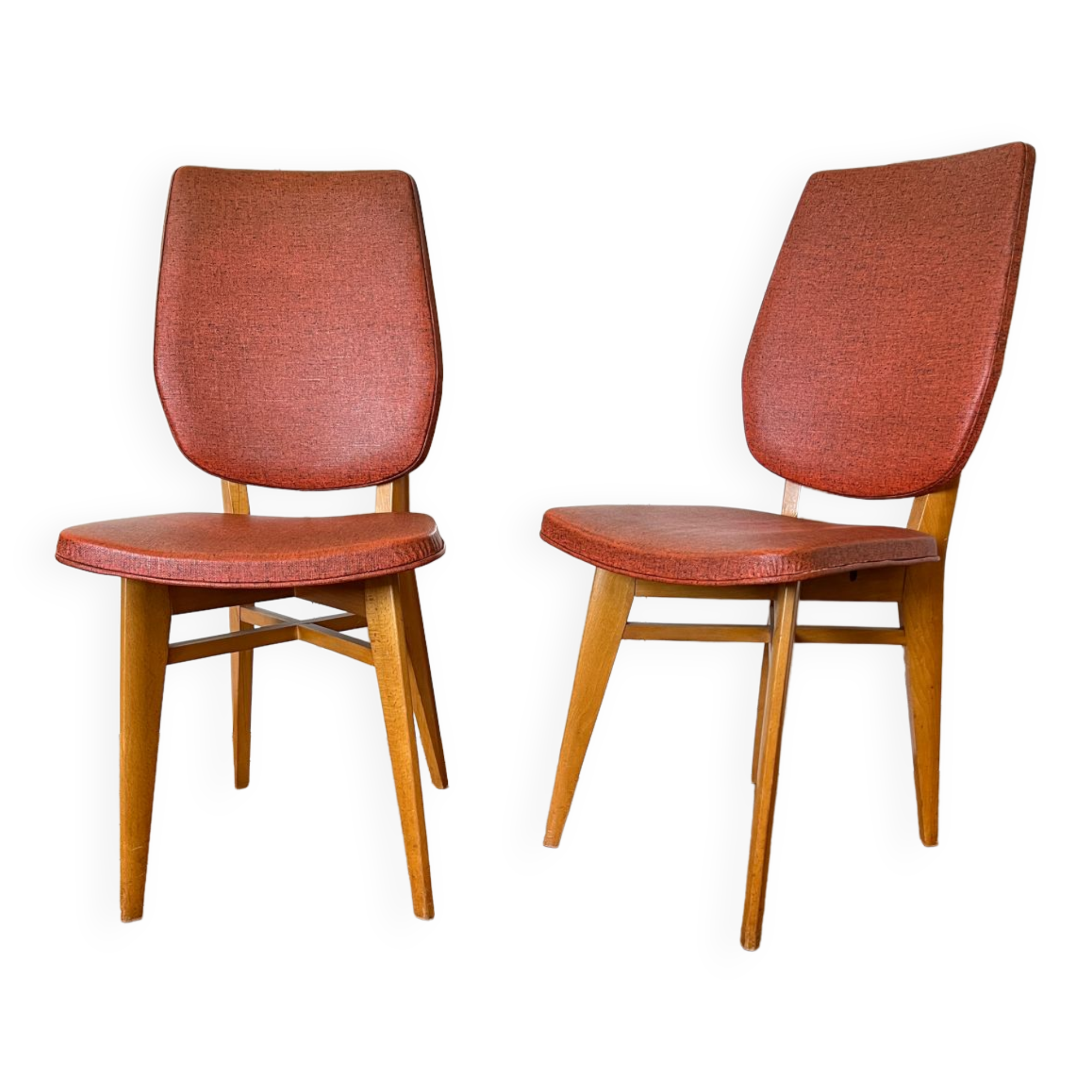 Chaises skaï et bois vintage | Selency