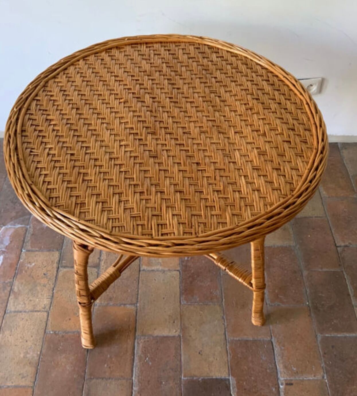 Table ronde en osier Selency x Monoprix Croisé Laroche | Selency